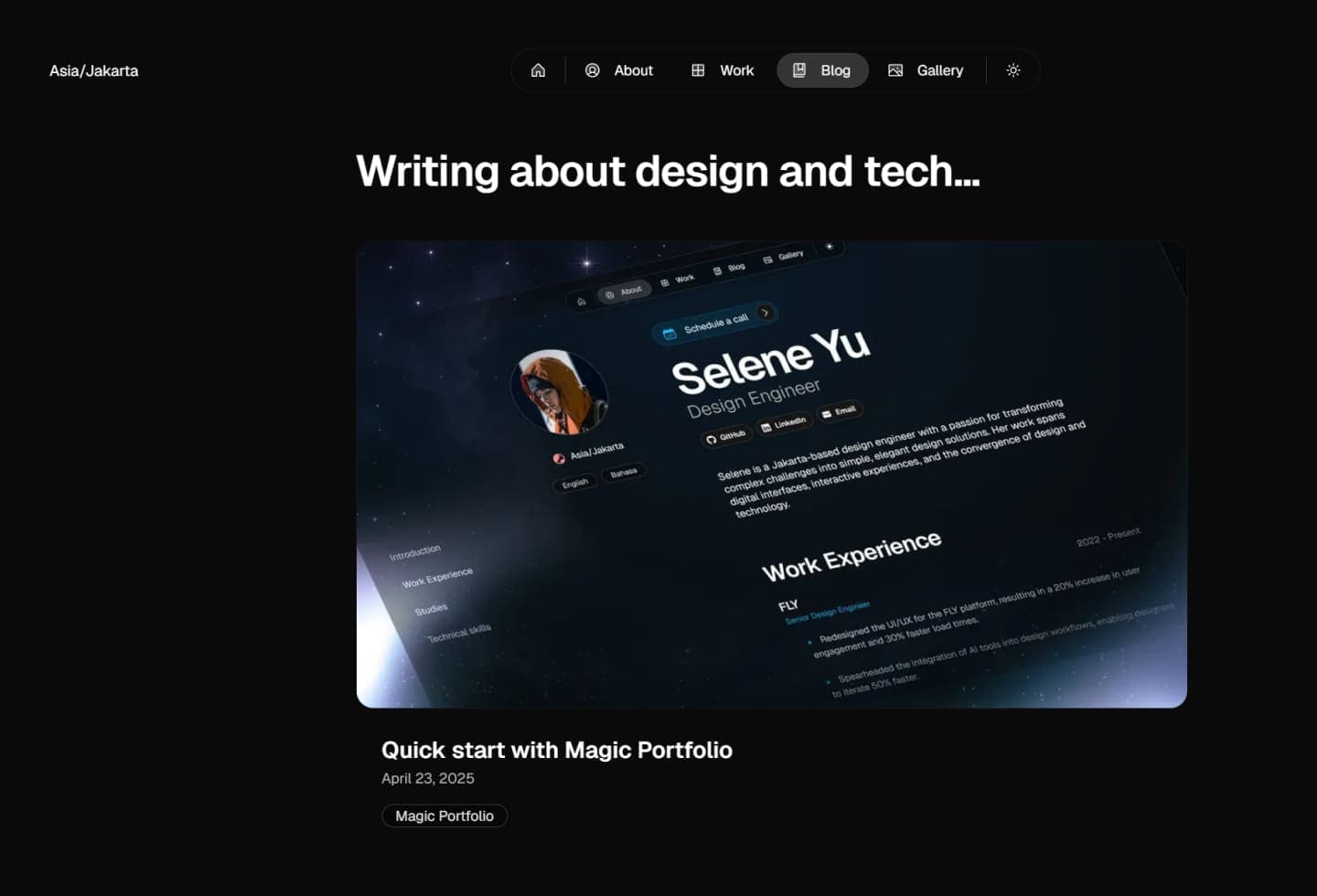 Magic Portfolio – Once UI