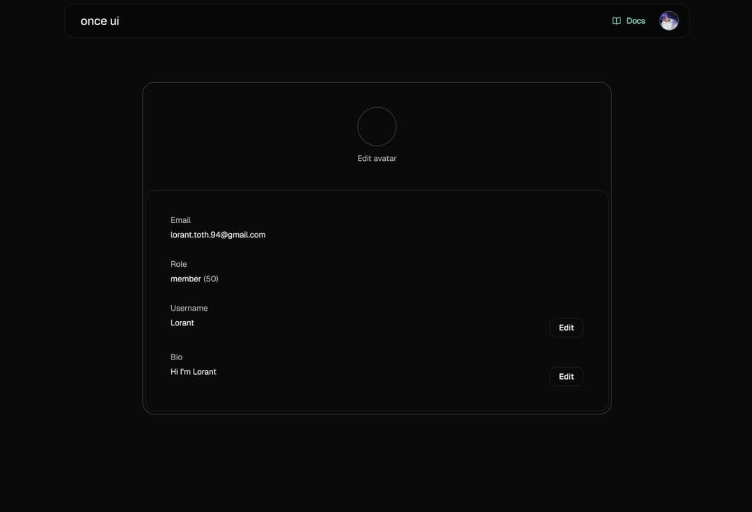 Supabase Starter – Once UI